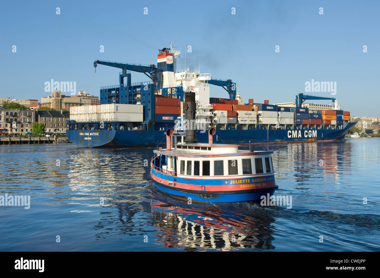 DOWNTOWN SKYLINE SAVANNAH RIVER FROM HUTCHINSON ISLAND SAVANNAH GEORGIA ...