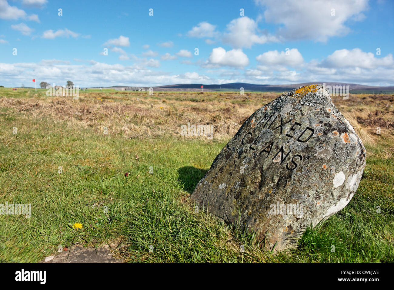 Jacobite gravestone of Mixed Clans on the Culloden battlefield, near ...