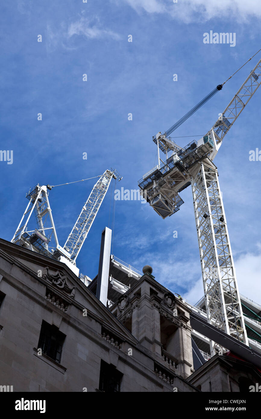 Cranes on Top of New Building in City of London Stock Photo - Alamy