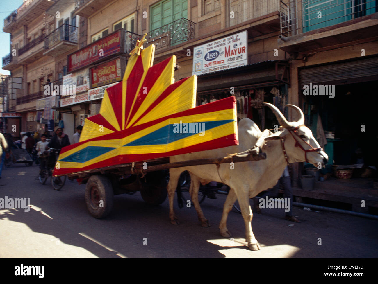 Jodhpur India Street Scene Bull Pulling Cart Stock Photo - Alamy