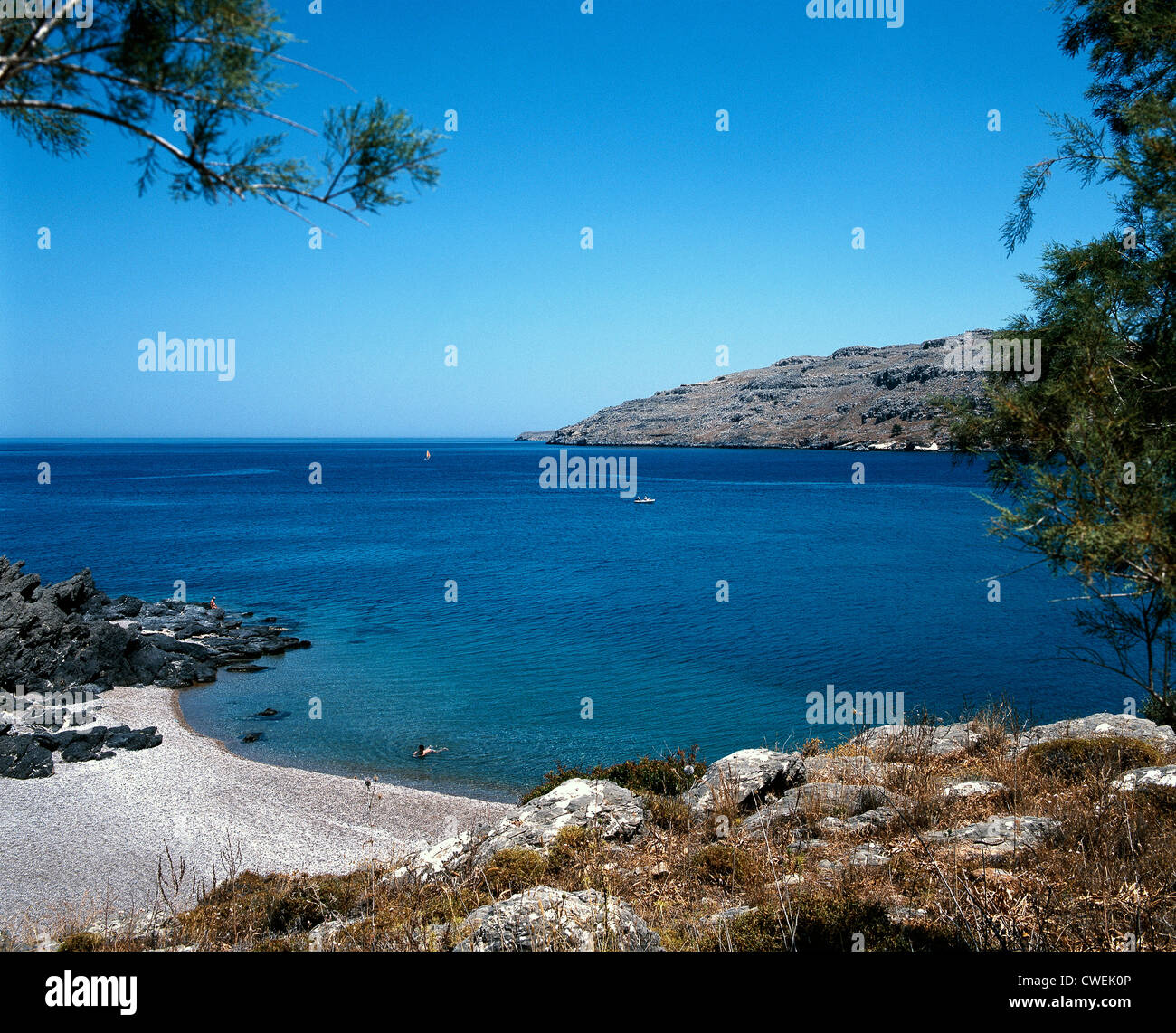 Vlicha Bay, Rhodes, Dodecanese, Greece Stock Photo - Alamy