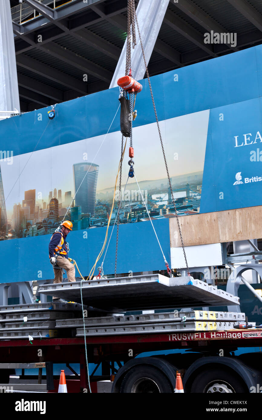 New Building Under Construction in City of London with Worker ...