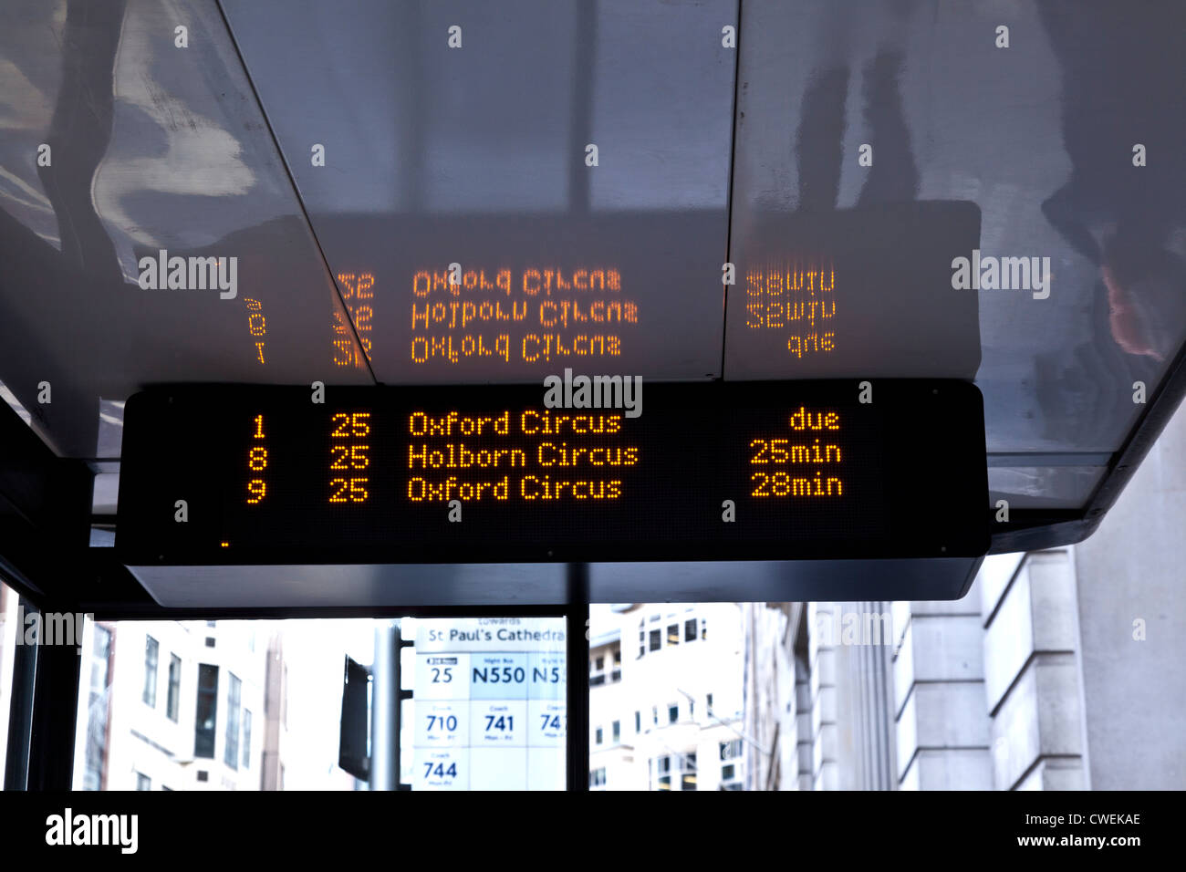 Matrix Sign Indicating London Bus Routes Stock Photo - Alamy