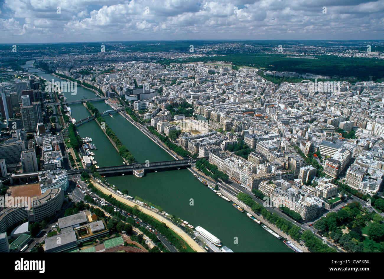 Paris France View From Eiffel Tower Stock Photo - Alamy
