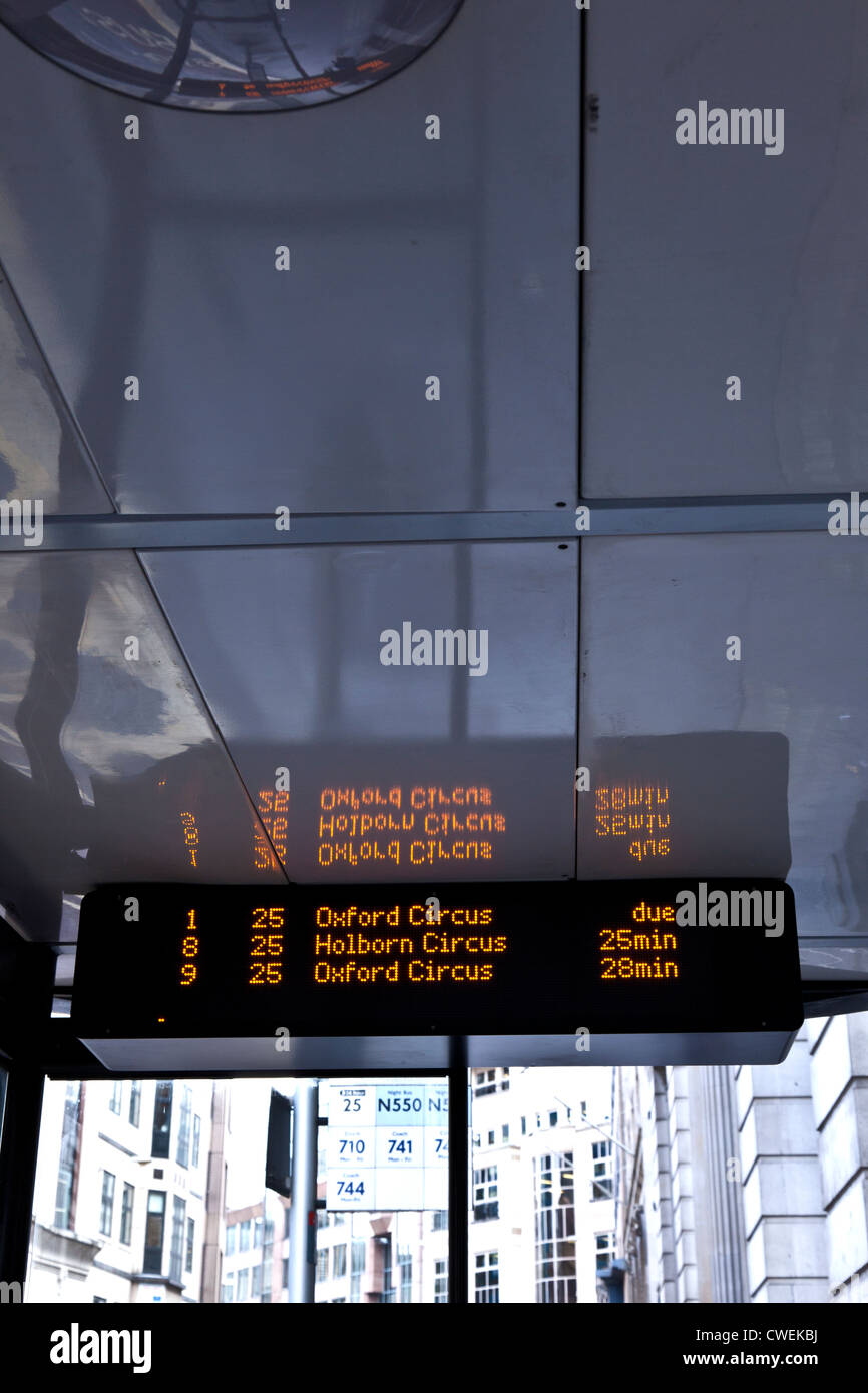 Matrix Sign Indicating London Bus Routes Stock Photo - Alamy