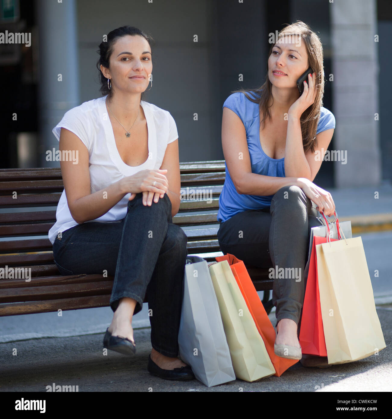 woman calling while shopping Stock Photo - Alamy