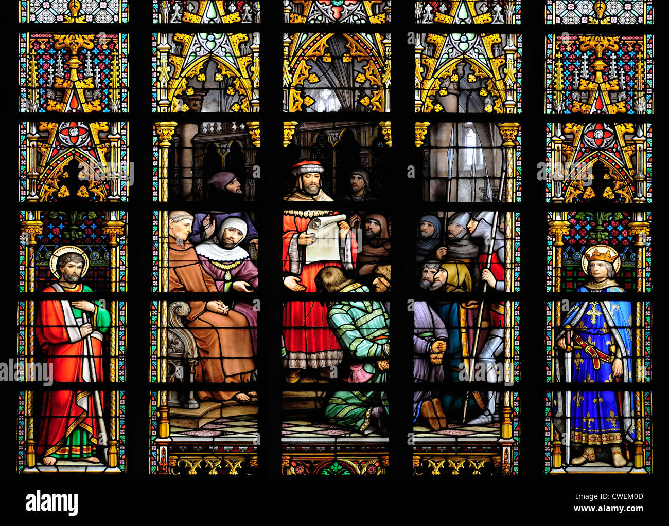 St michael stained glass window hi-res stock photography and images - Alamy