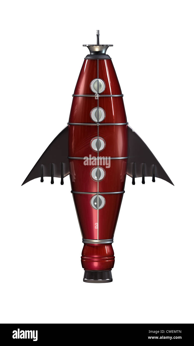 red space rocket isolated on white background Stock Photo - Alamy