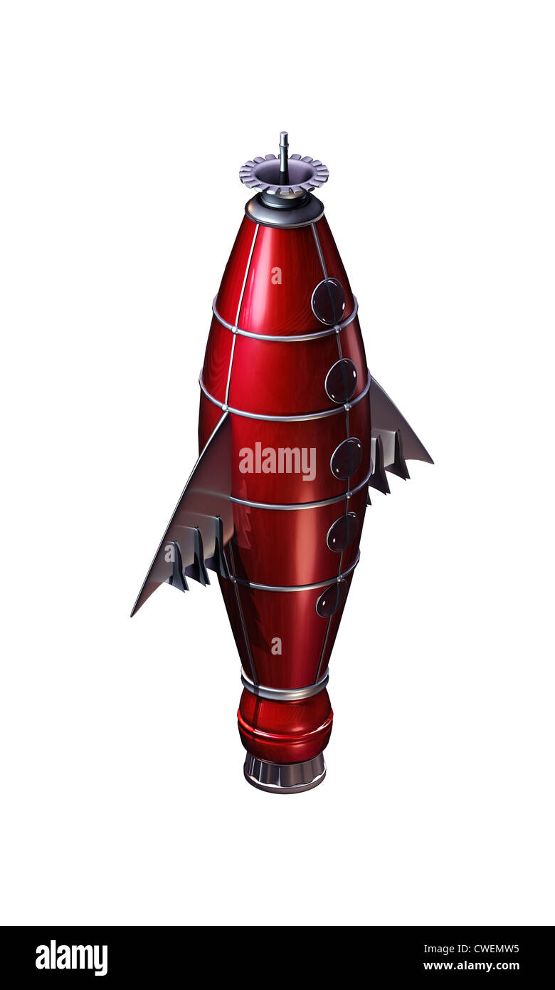 red space rocket isolated on white background Stock Photo - Alamy