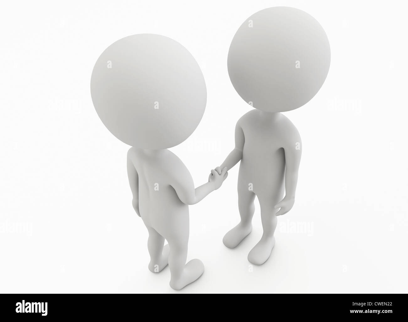 3d humanoid character businessman shake their hands Stock Photo - Alamy