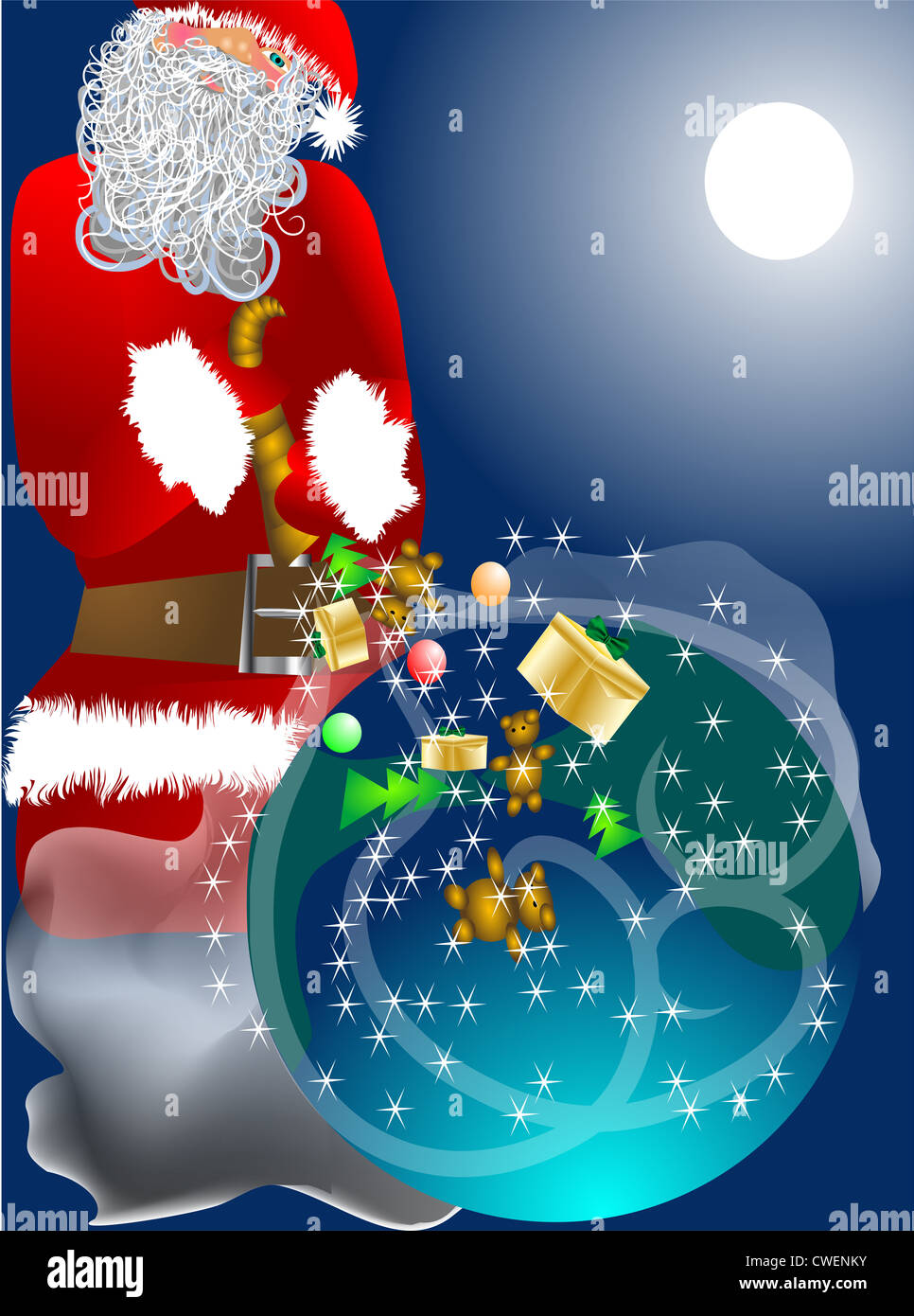 Christmas horn of Plenty with Santa Claus Stock Photo - Alamy