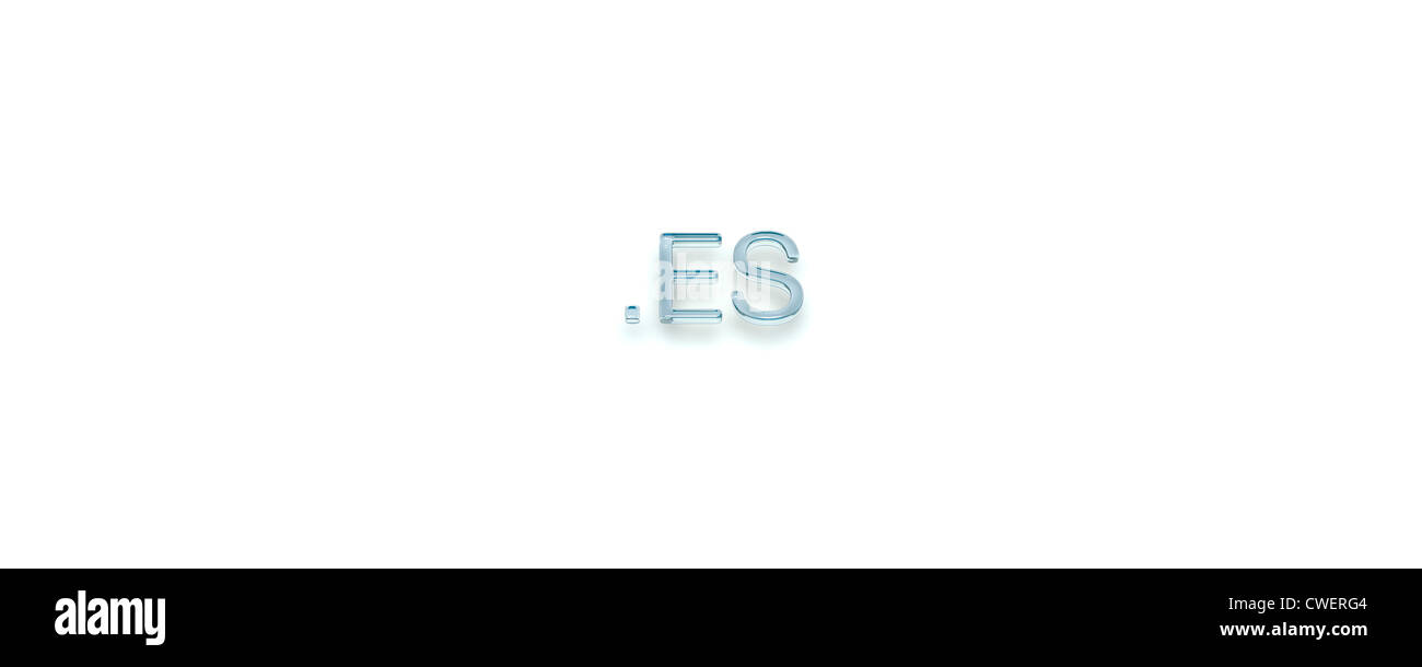 3D Key Word ".ES" Glass Style Stock Photo - Alamy