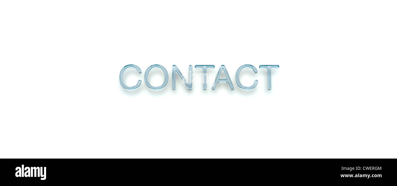3D Key Word "CONTACT" Glass Style Stock Photo - Alamy