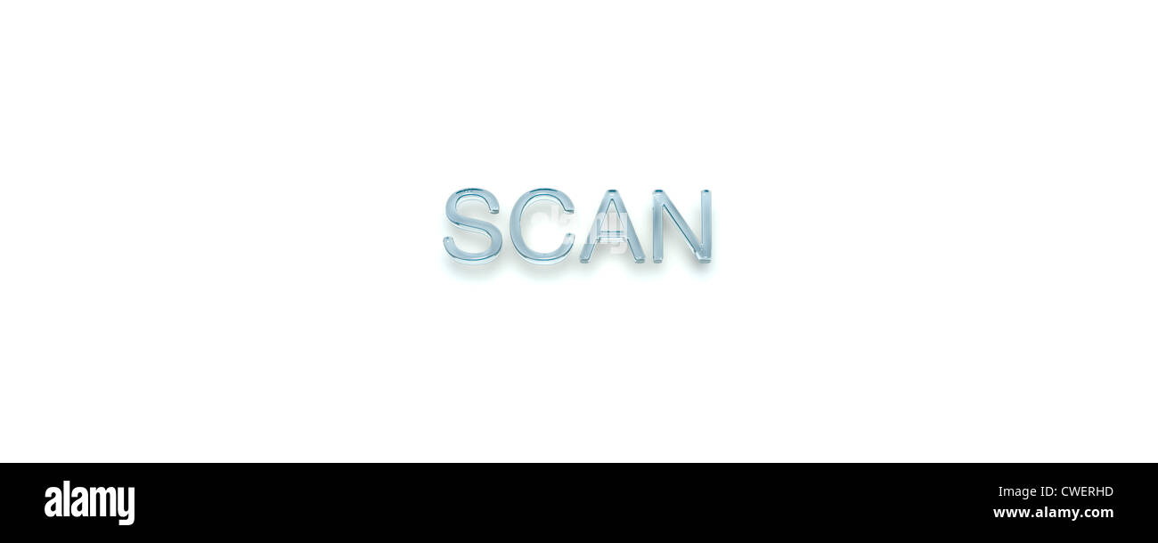 3D Key Word "SCAN" Glass Style Stock Photo - Alamy