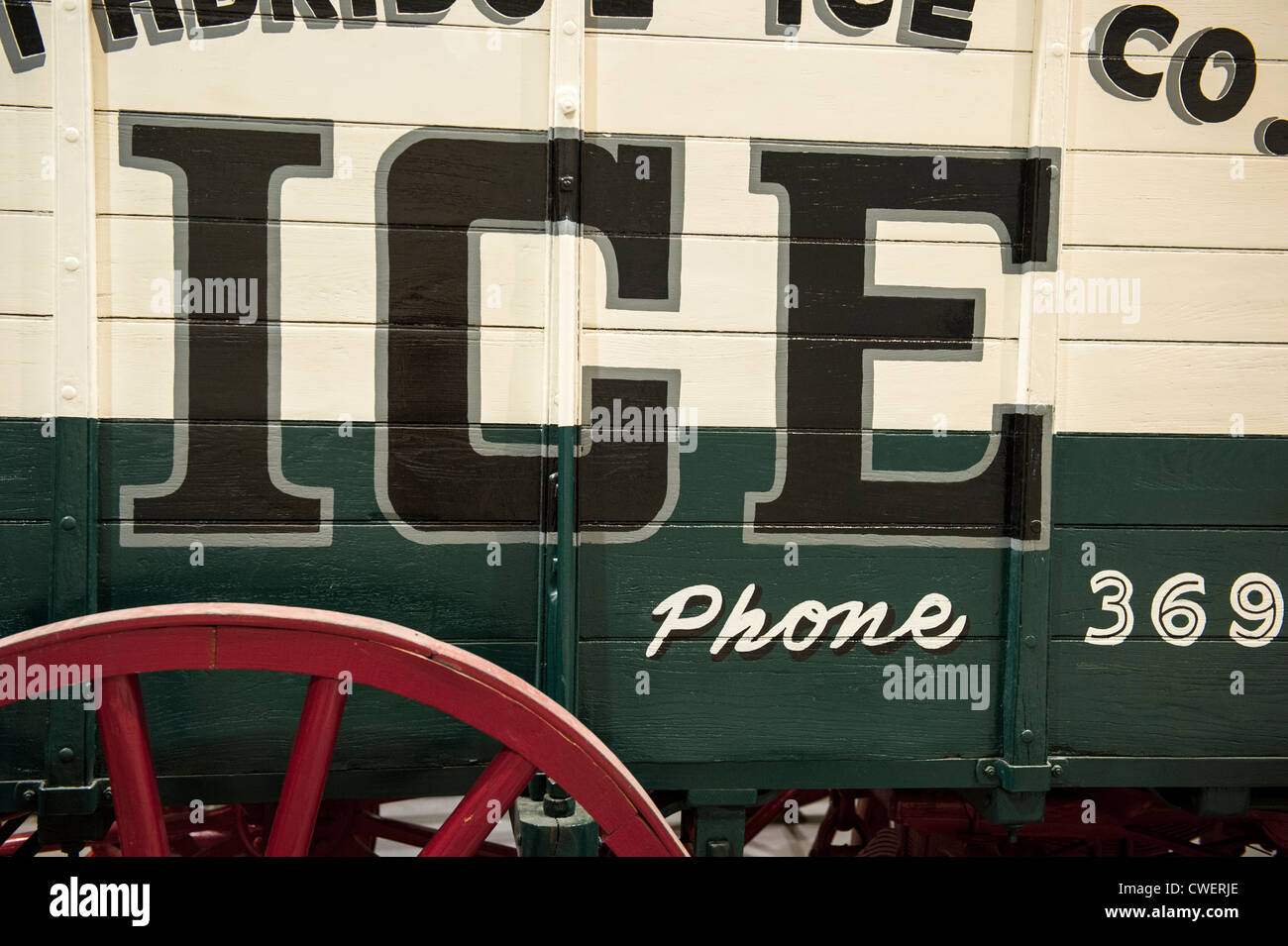 Antique ice wagon at the Remington Carriage Museum in Cardston Alberta ...