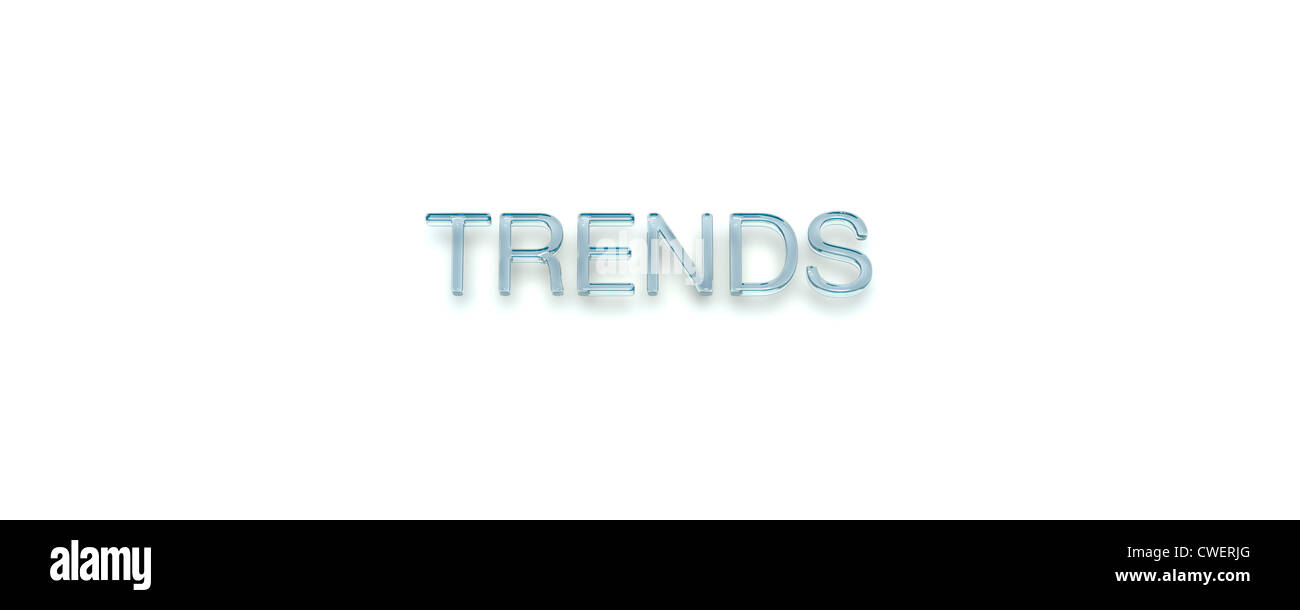 3D Key Word "TRENDS" Glass Style Stock Photo - Alamy
