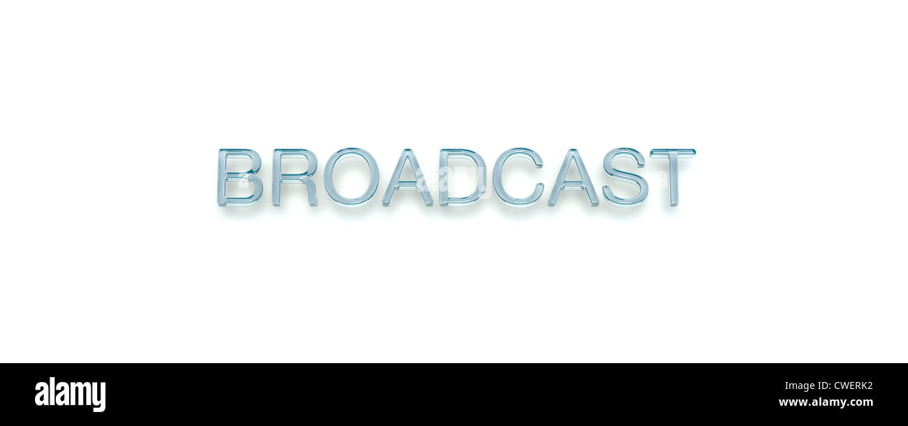 3D Key Word "BROADCAST" Glass Style Stock Photo - Alamy