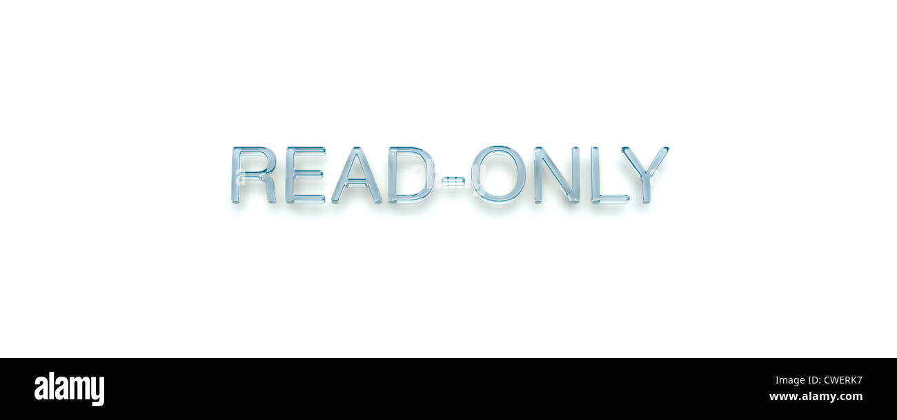 3D Key Word "READ-ONLY" Glass Style Stock Photo - Alamy
