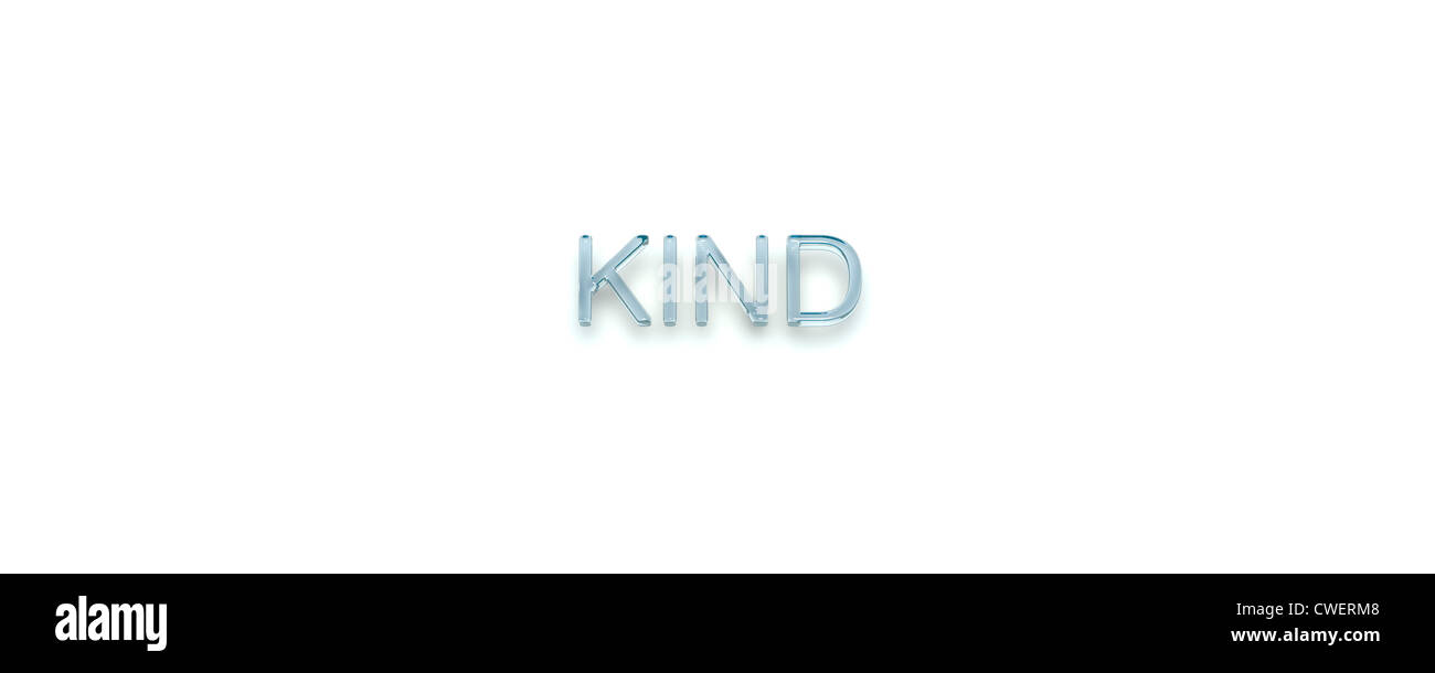 3D Key Word "KIND" Glass Style Stock Photo - Alamy