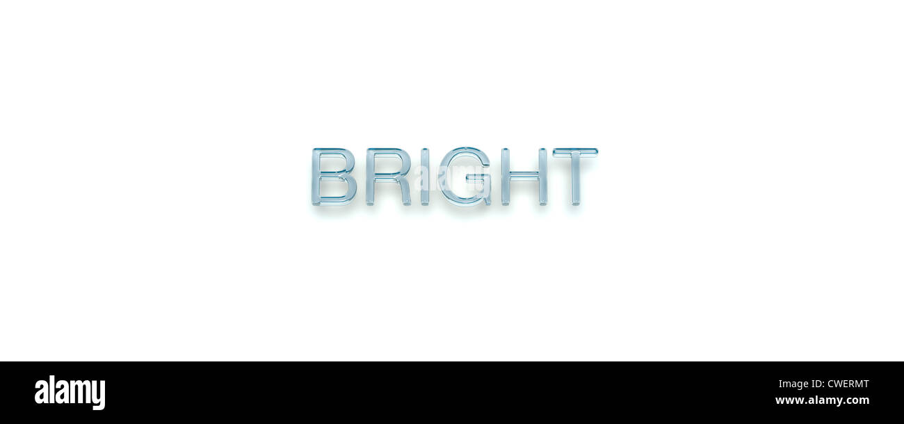 3D Key Word "BRIGHT" Glass Style Stock Photo - Alamy