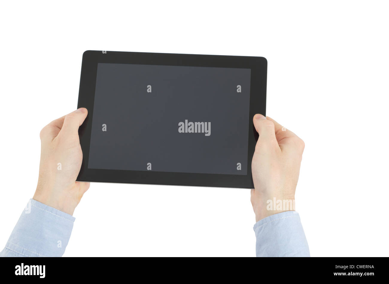 hands holding the tablet computer Stock Photo - Alamy