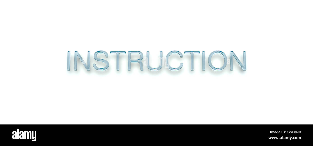 3D Key Word "INSTRUCTION" Glass Style Stock Photo - Alamy