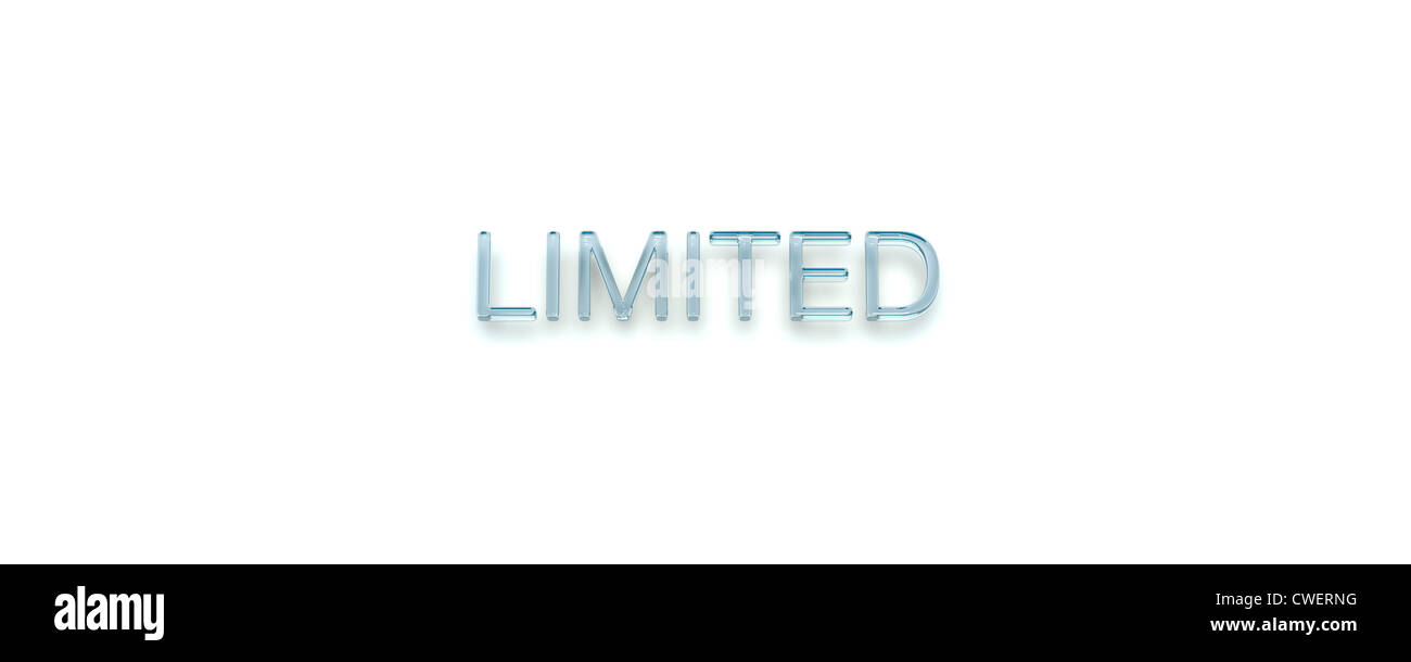 3D Key Word "LIMITED" Glass Style Stock Photo - Alamy