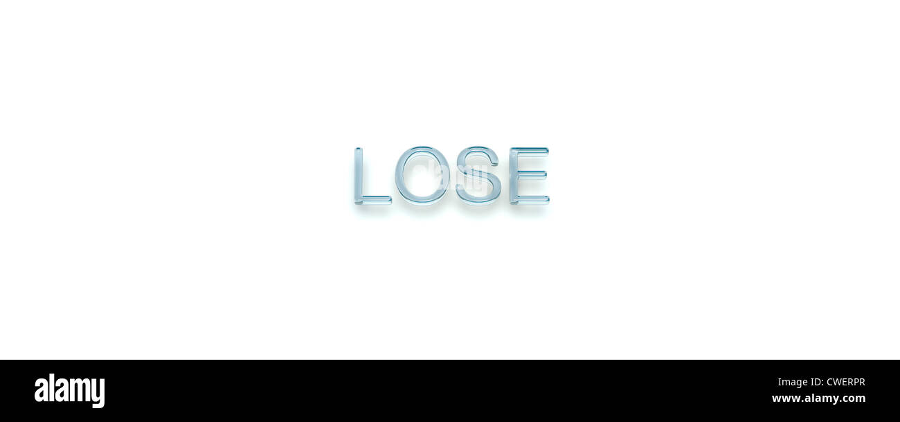 3D Key Word "LOSE" Glass Style Stock Photo - Alamy