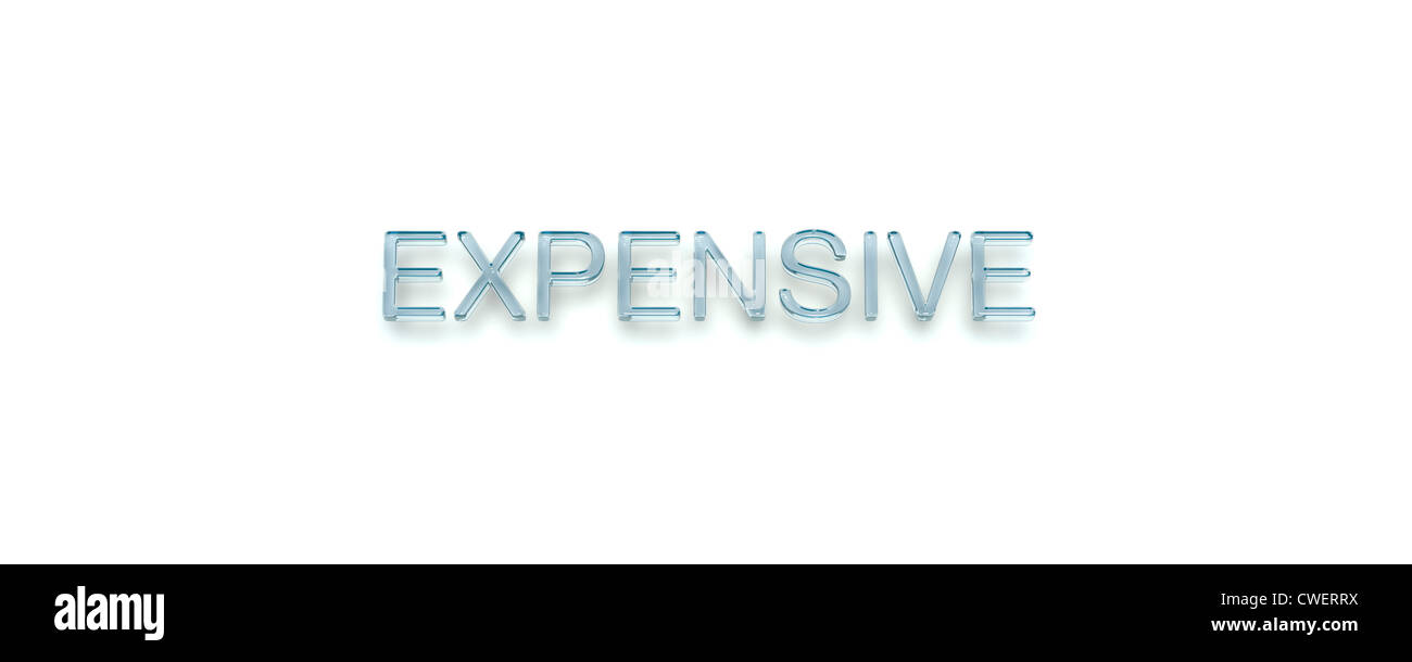 3D Key Word "EXPENSIVE" Glass Style Stock Photo - Alamy