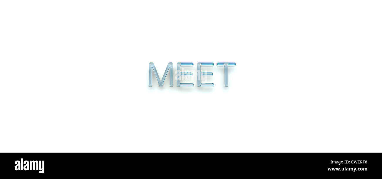 3D Key Word "MEET" Glass Style Stock Photo - Alamy