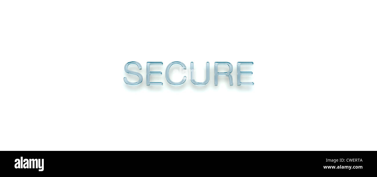 3D Key Word "SECURE" Glass Style Stock Photo - Alamy