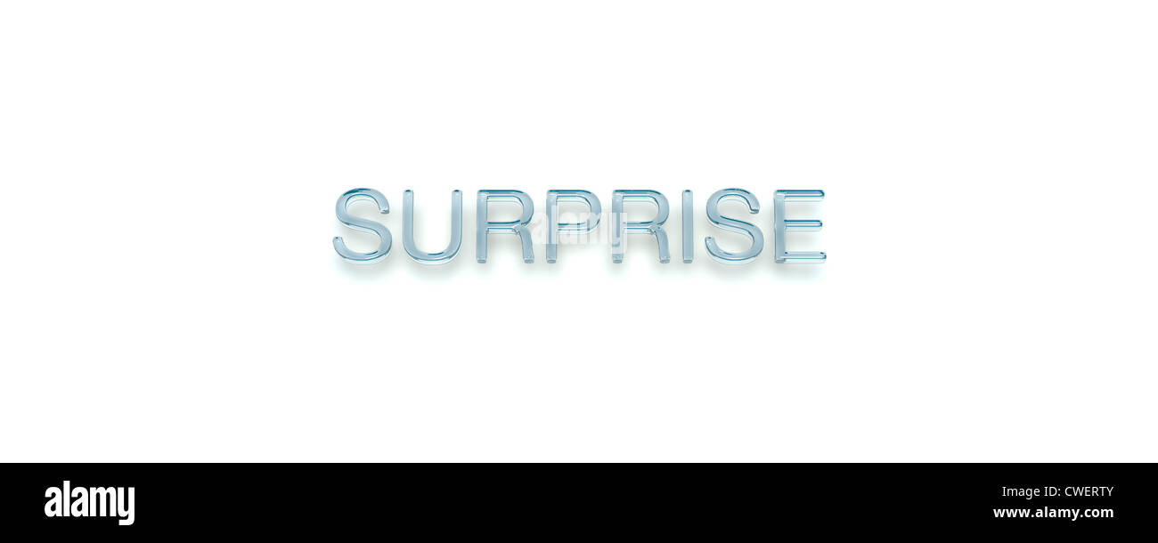 3D Key Word "SURPRISE" Glass Style Stock Photo - Alamy