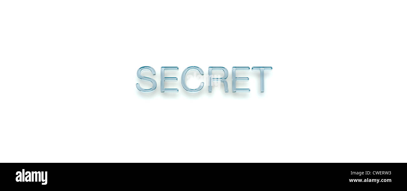 3D Key Word "SECRET" Glass Style Stock Photo - Alamy