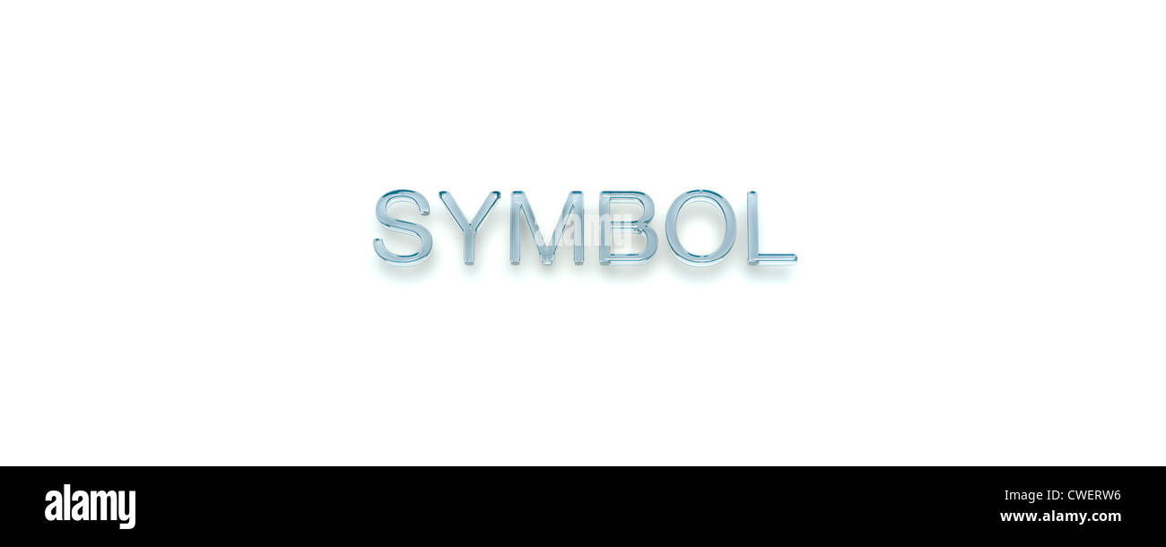 3D Key Word "SYMBOL" Glass Style Stock Photo - Alamy