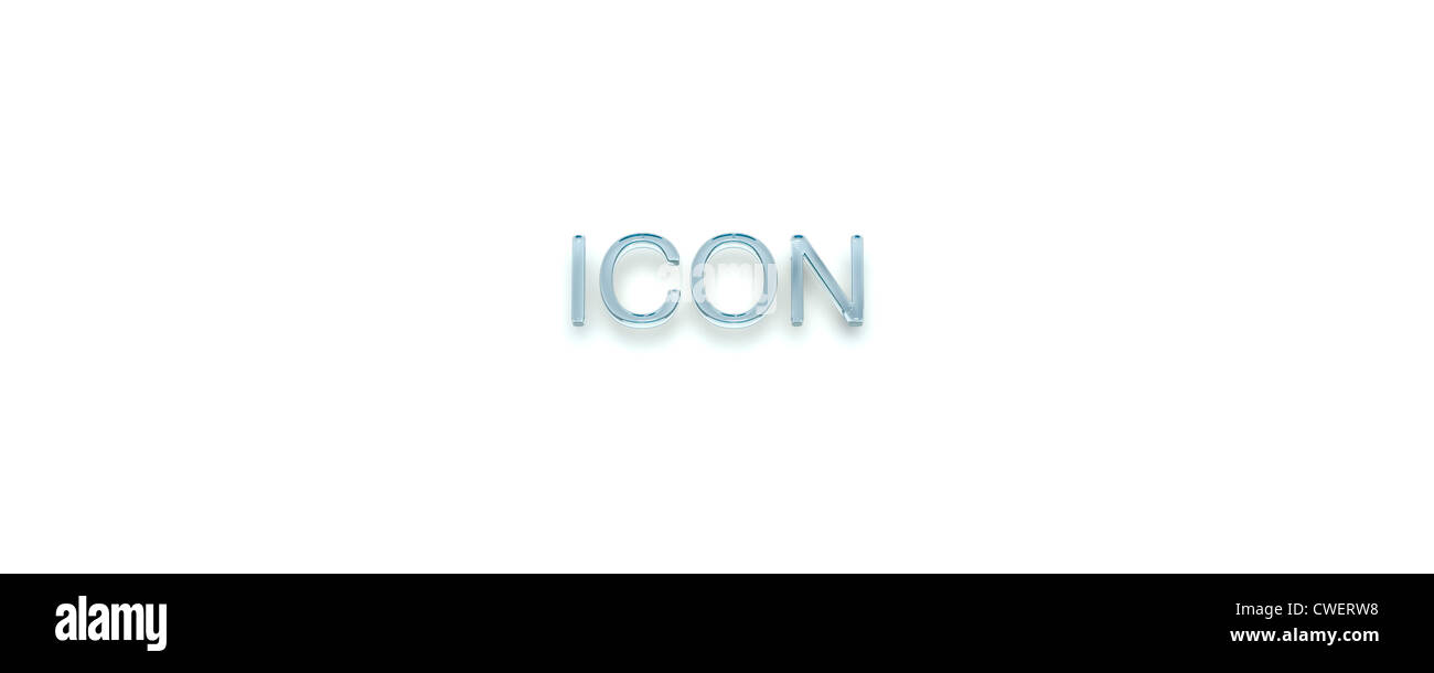 3D Key Word "ICON" Glass Style Stock Photo - Alamy