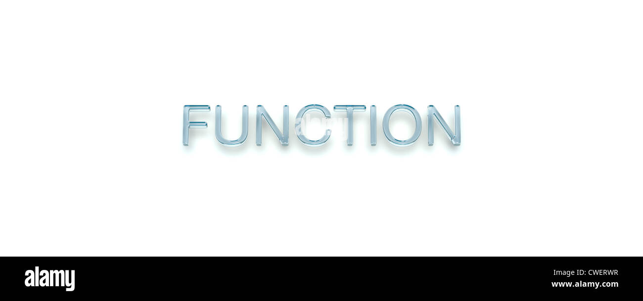 3D Key Word "FUNCTION" Glass Style Stock Photo - Alamy