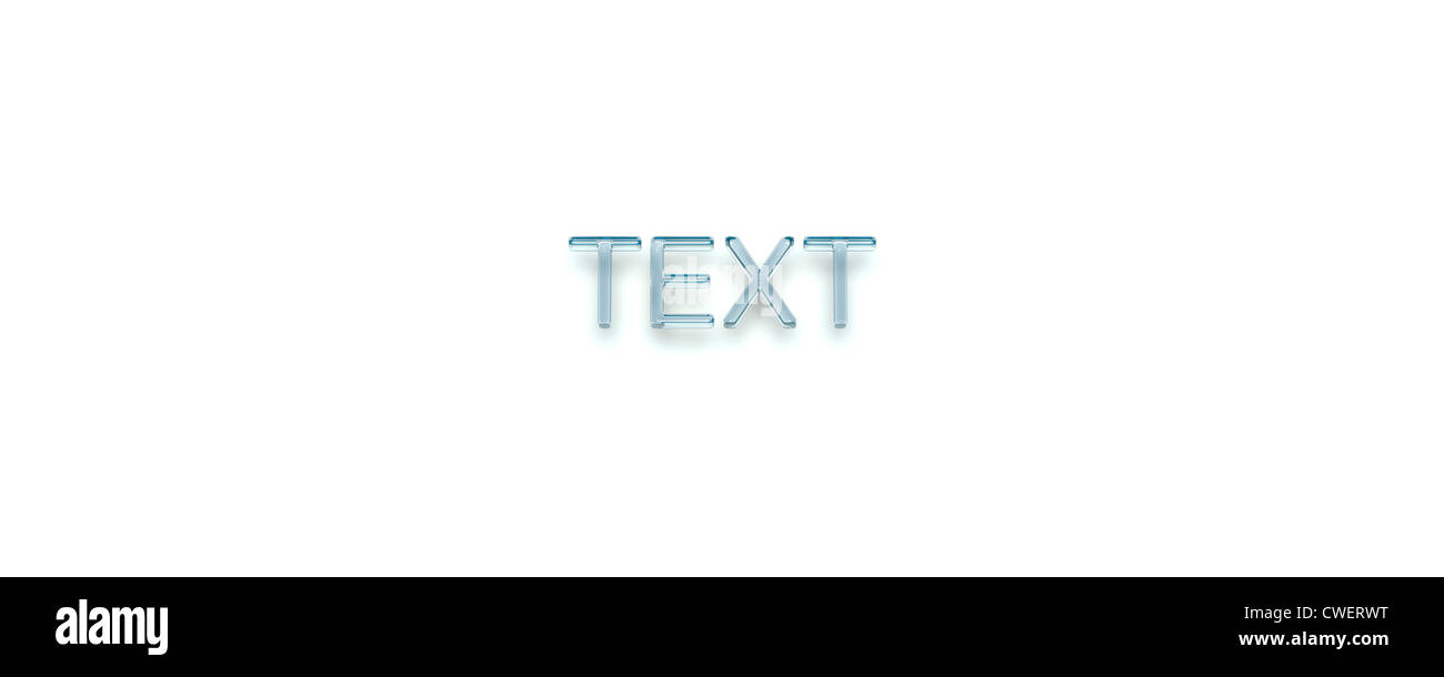 3D Key Word "TEXT" Glass Style Stock Photo - Alamy