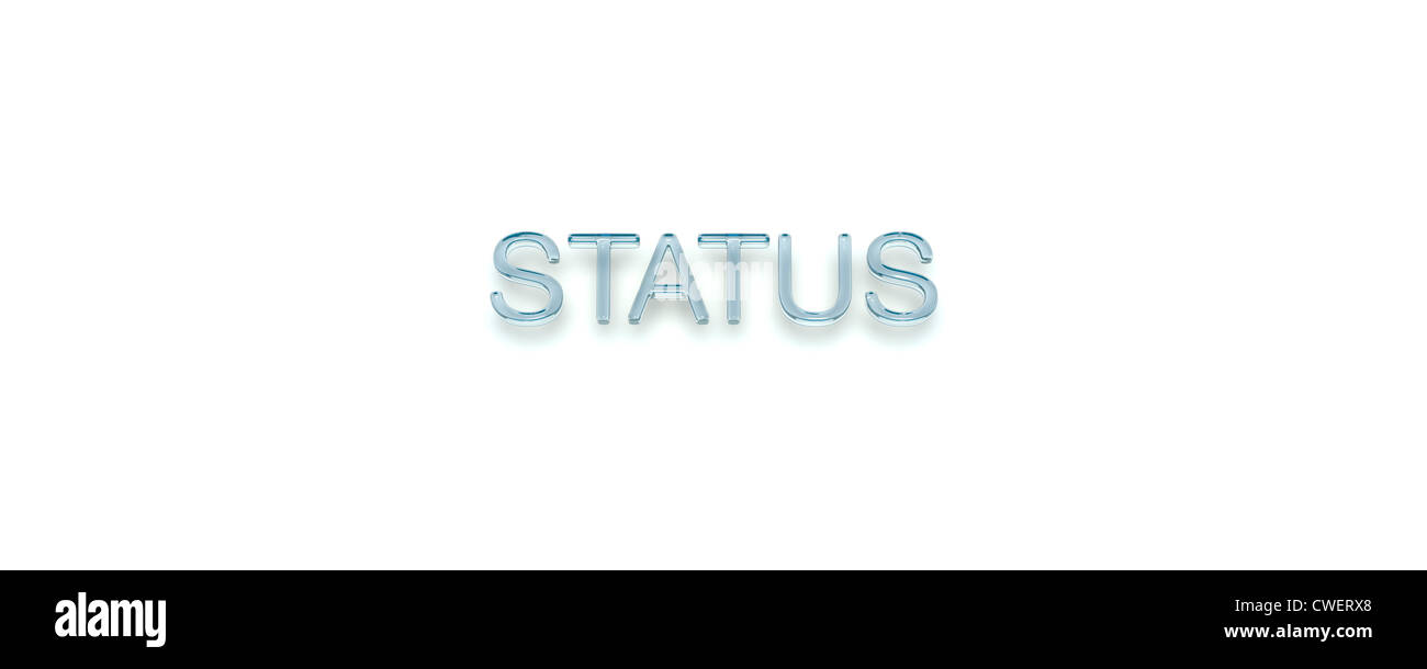 3D Key Word "STATUS" Glass Style Stock Photo - Alamy