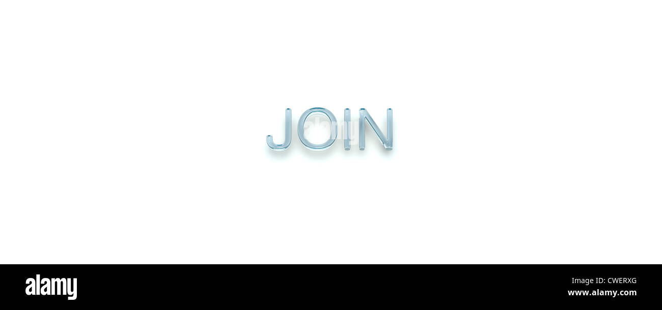 3D Key Word "JOIN" Glass Style Stock Photo - Alamy