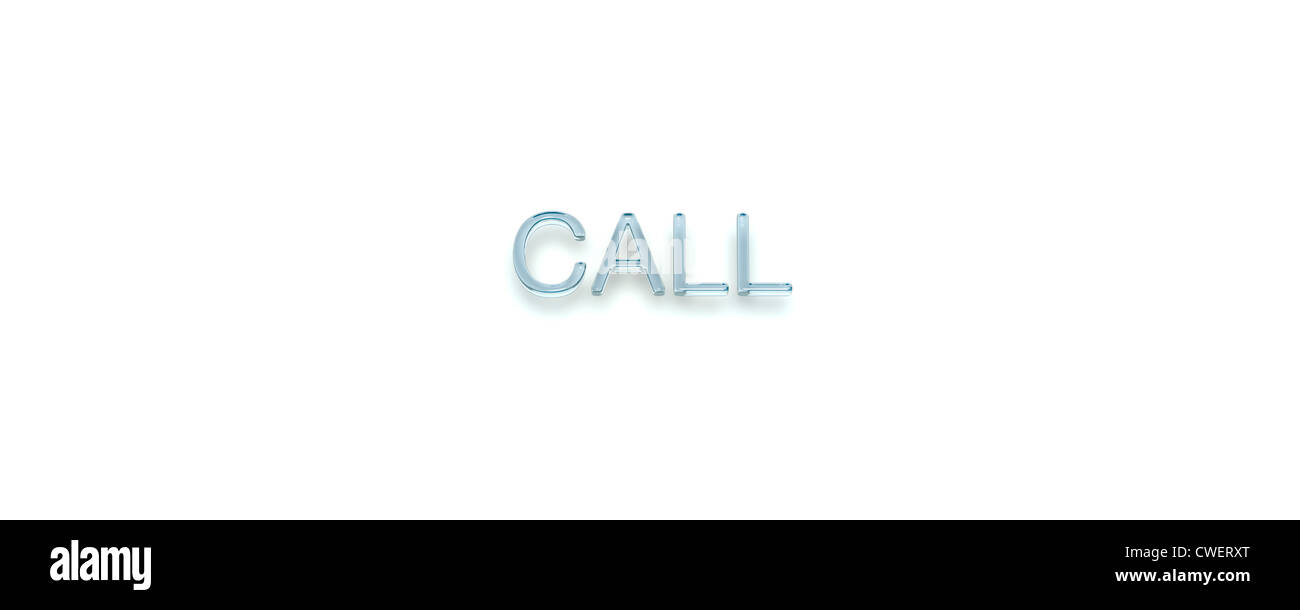 3D Key Word "CALL" Glass Style Stock Photo - Alamy