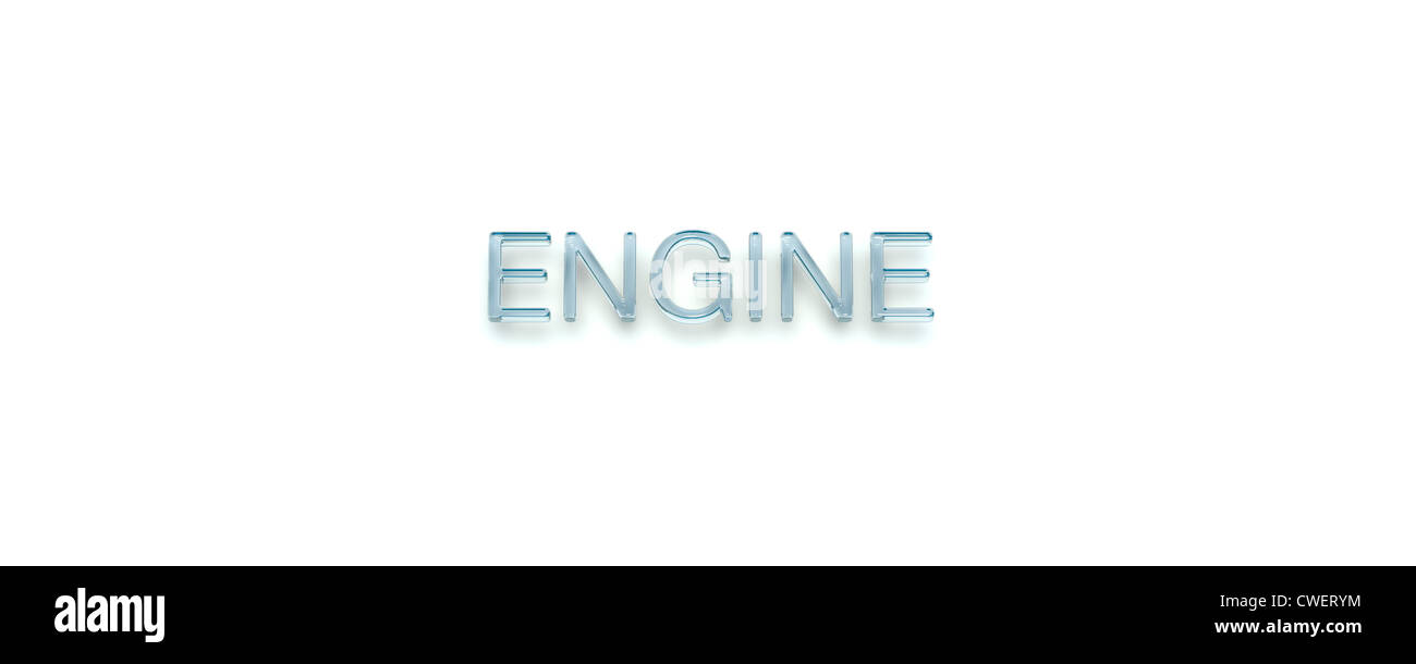 3D Key Word "ENGINE" Glass Style Stock Photo - Alamy