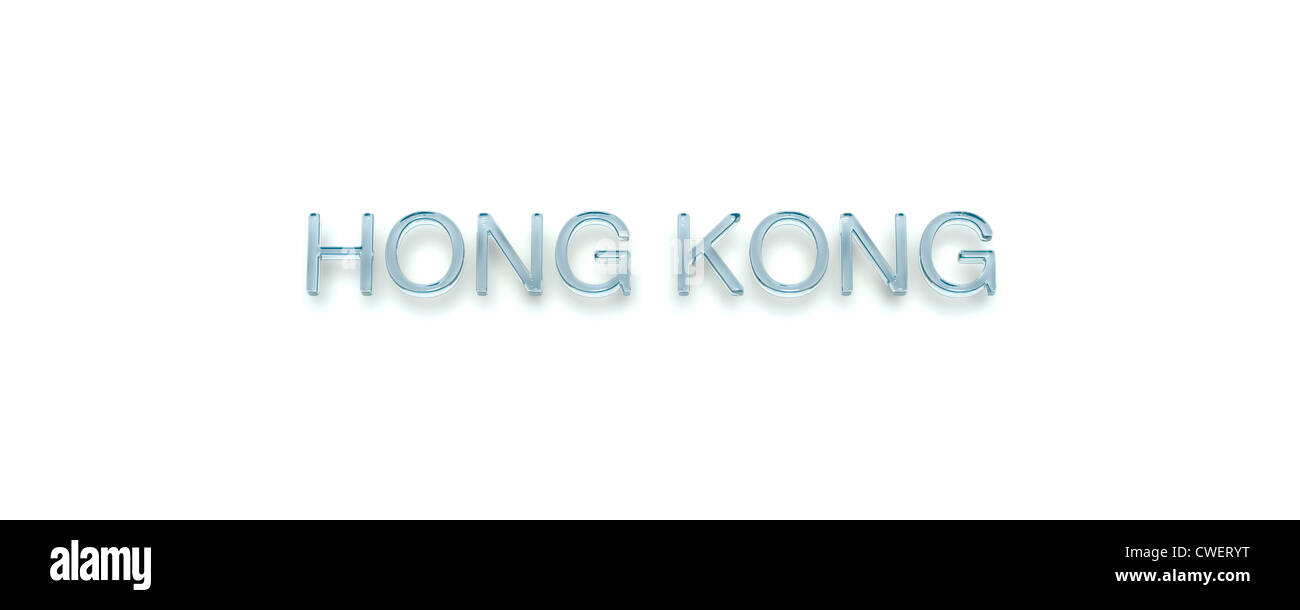 3D Key Word "HONG KONG" Glass Style Stock Photo - Alamy