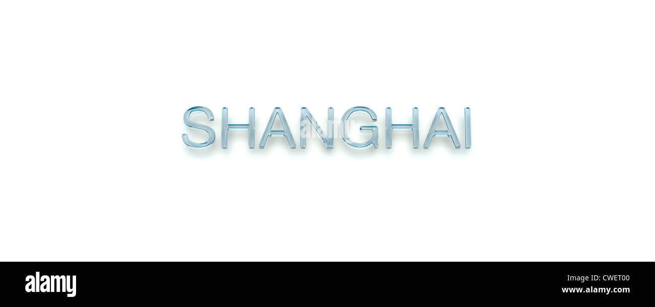 3D Key Word "SHANGHAI" Glass Style Stock Photo - Alamy