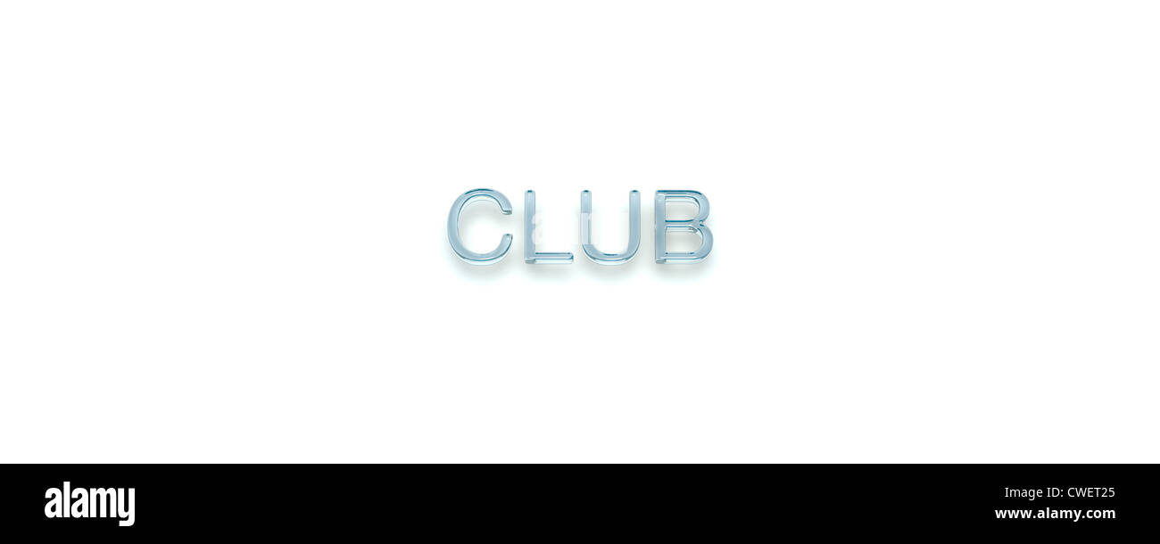 3D Key Word "CLUB" Glass Style Stock Photo - Alamy