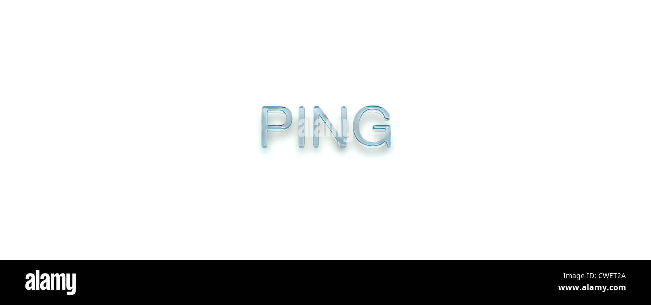 3D Key Word "PING" Glass Style Stock Photo - Alamy