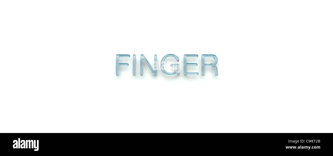 3D Key Word "FINGER" Glass Style Stock Photo - Alamy