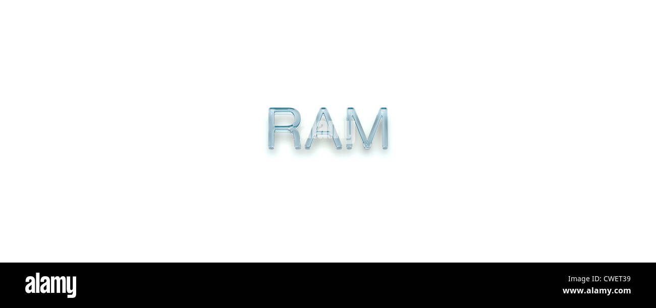 3D Key Word "RAM" Glass Style Stock Photo - Alamy