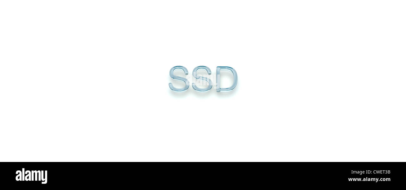 3D Key Word "SSD" Glass Style Stock Photo - Alamy