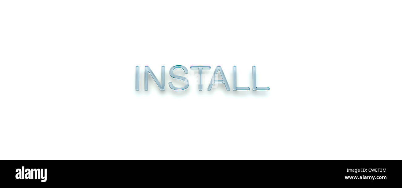 3D Key Word "INSTALL" Glass Style Stock Photo - Alamy