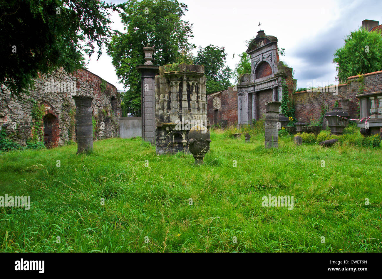 The ruins of historic St-baafs abbey in Ghent, Belgium Stock Photo - Alamy